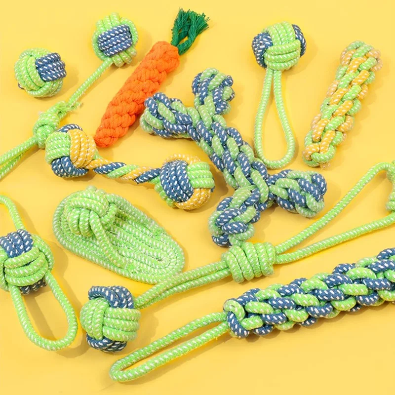 Dog Chew Toy Bite Resistant Rope Knot Bite-resistant To Grinding Clean ...