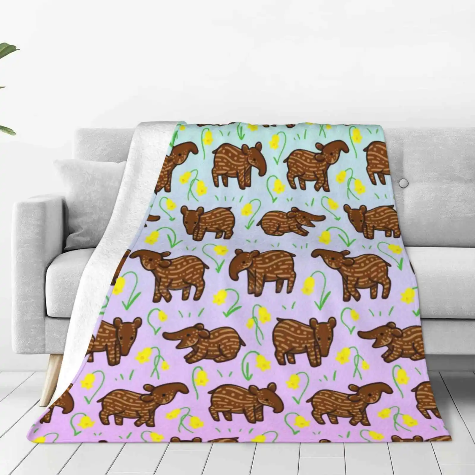 Young-Tapirs-Soft-Warm-Light-Thin-Blanket-Tapirs-Patterns-Cute-Cartoon ...
