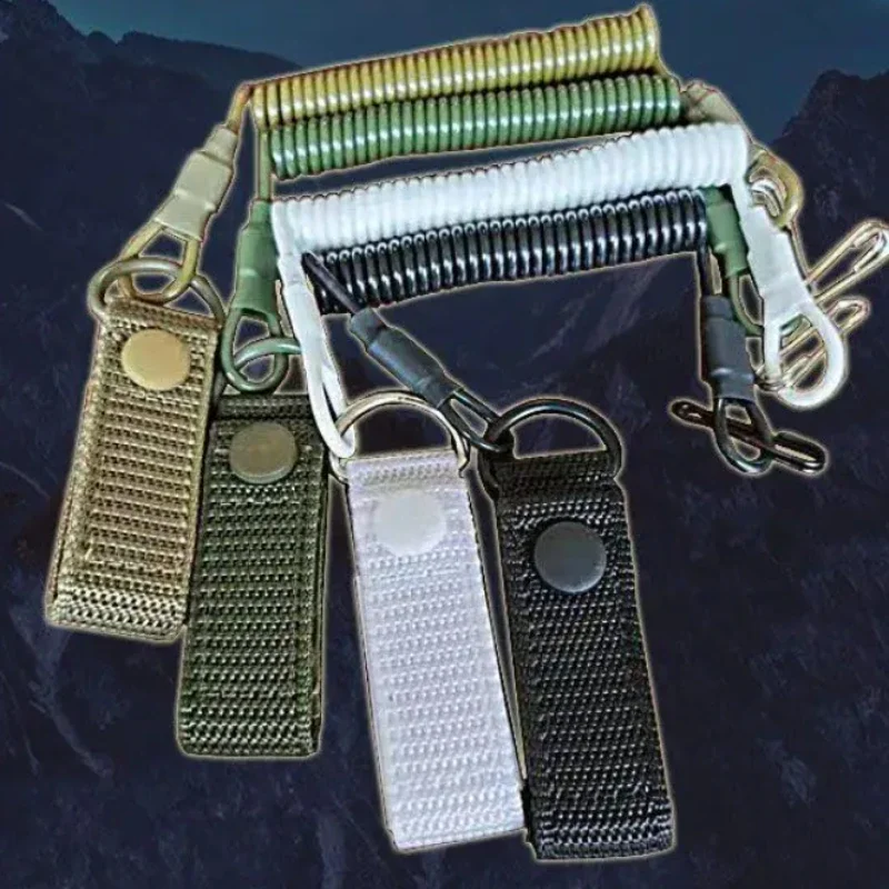 Elastic-Lanyard-Rope-Tactical-Anti-lost-Spring-Safety-Strap-Gun-Rope ...