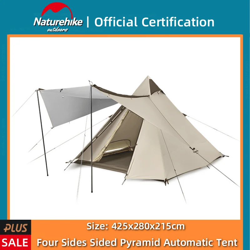 Naturehike 4 Person Pyramid Automatic Tent Double Door Large Space ...