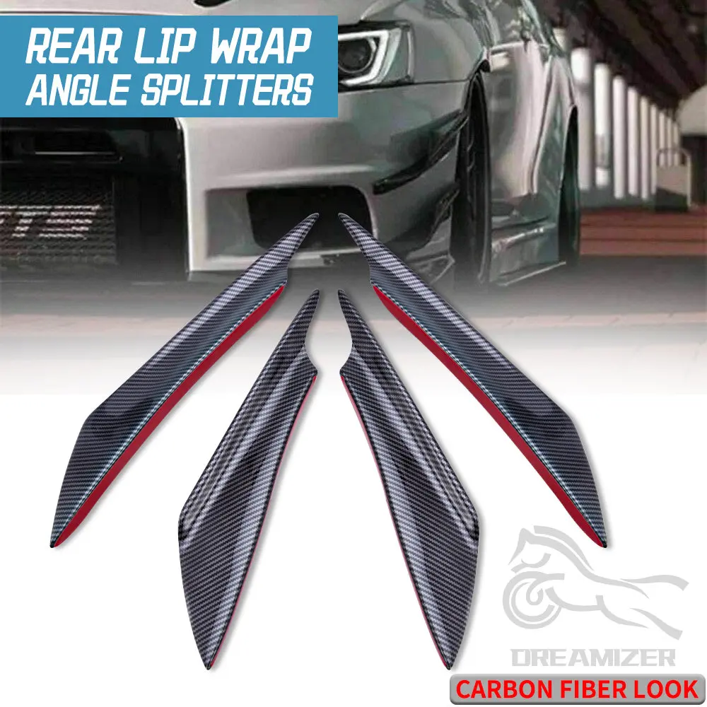 Universal-spoiler-Car-front-Rear-Bumper-Side-Canards-Splitter-Fins ...