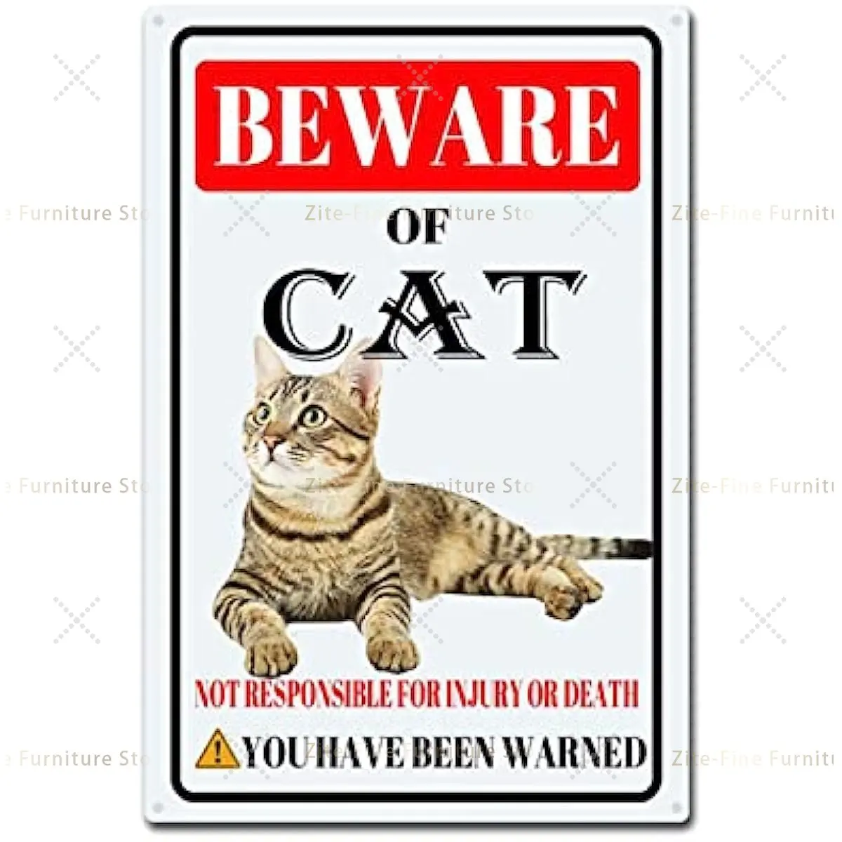 Cat-Tin-Sign-Beware-of-Cat-Metal-Sign-Funny-Home-Wall-Decor-Outdoor ...