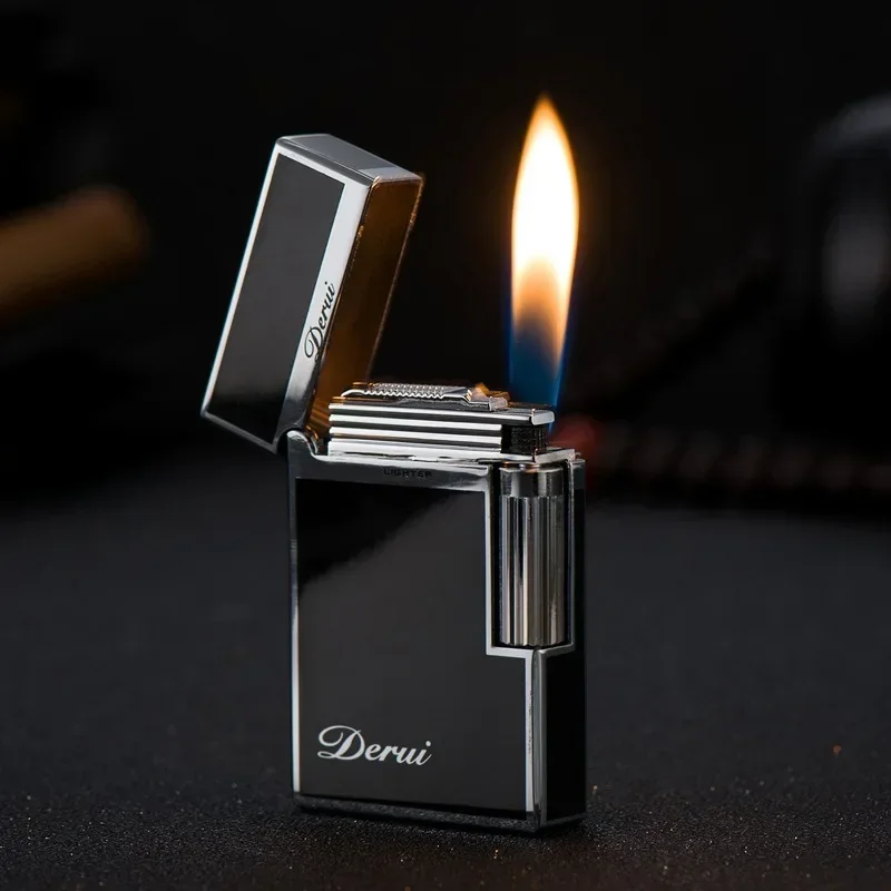 2024-Derui-Refillable-Metal-Gas-Lighters-Side-Slip-Men-s-Lighters-Come ...