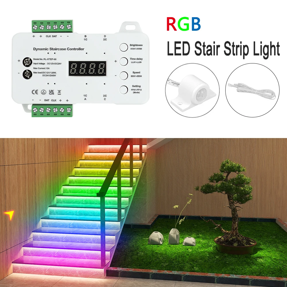 RGB-Stair-LED-Strip-Light-Motion-Sensor-LED-Strip-Lights-for-Stairs ...