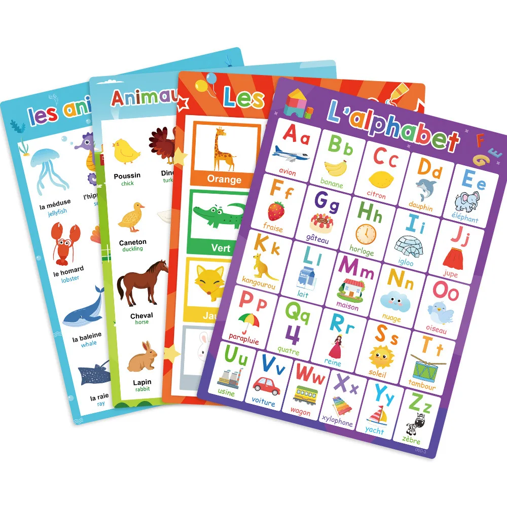 Learning Poster Set “Zoo Letter” – 10 French Animal Alphabet Posters ...