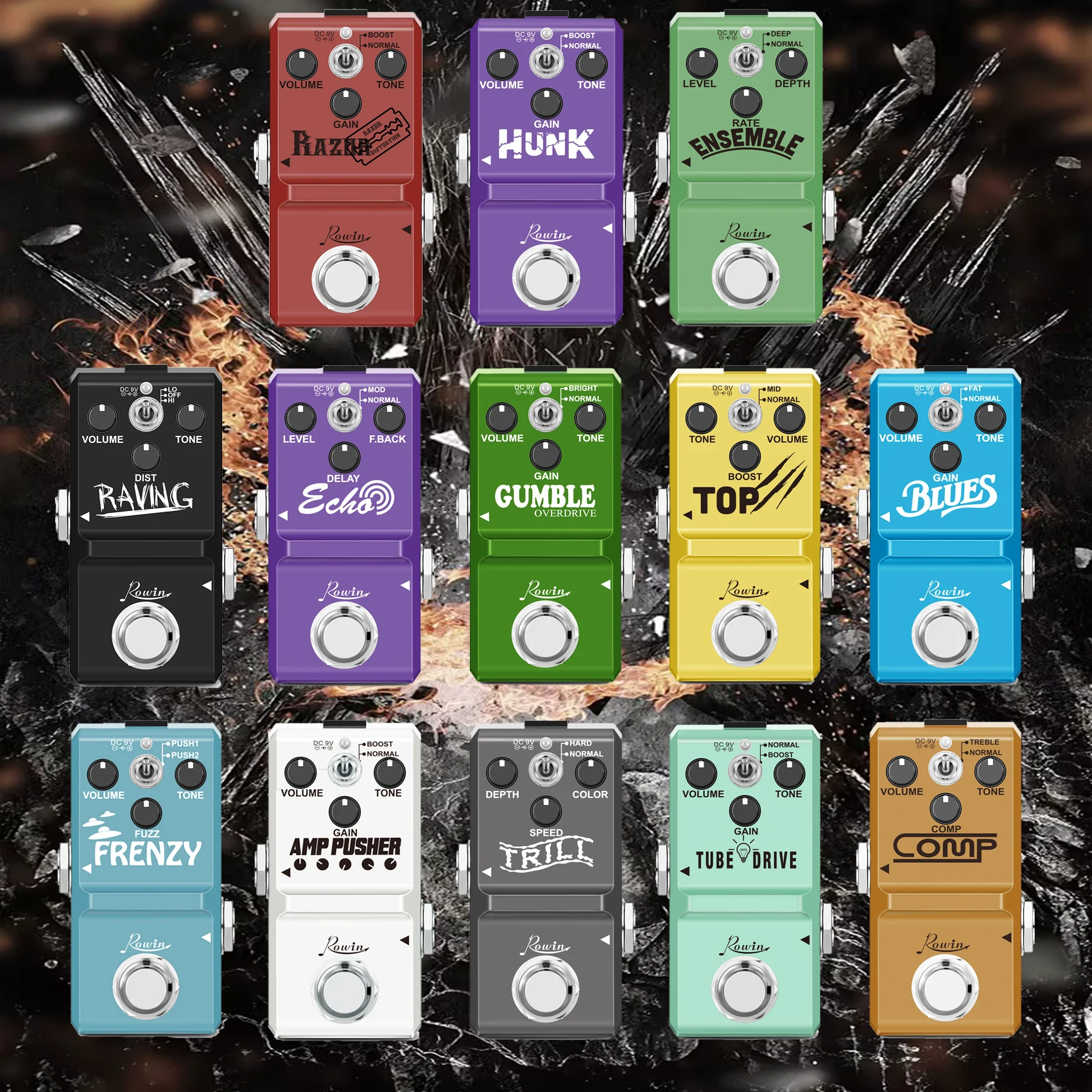 Rowin-Multiple-Effectors-Guitar-Effects-Pedal-Distortion-Pedal-Wide ...