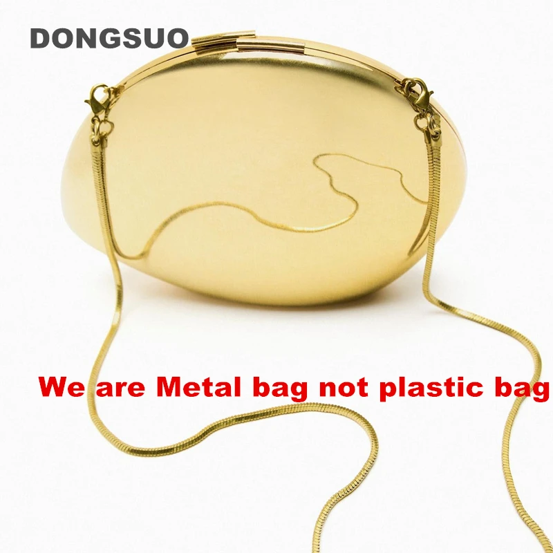 Women metal silver gold shell bag cute Evening Clutch Bag with strap ...