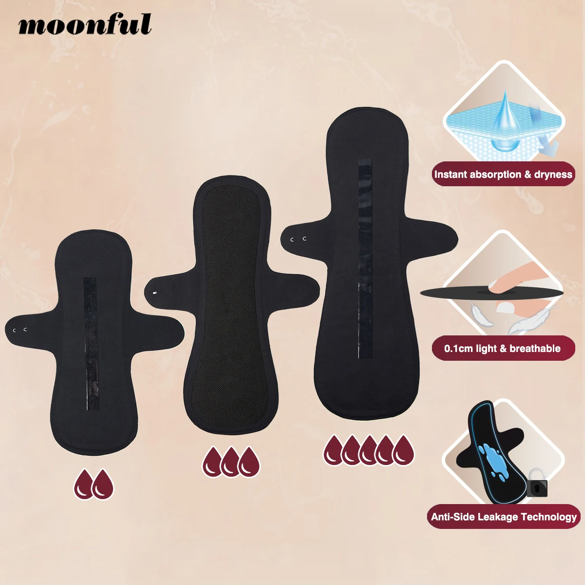 Reusable-Menstrual-Pads-Women-Large-Washable-Seamless-Sanitary-Napkin ...