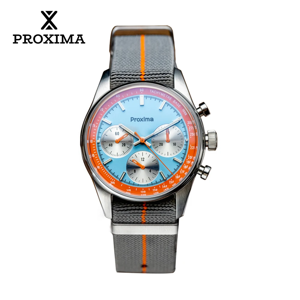 Proxima PX1724 Men Chronograph Watch 39mm Pilot Manual Wind Mechanical ...