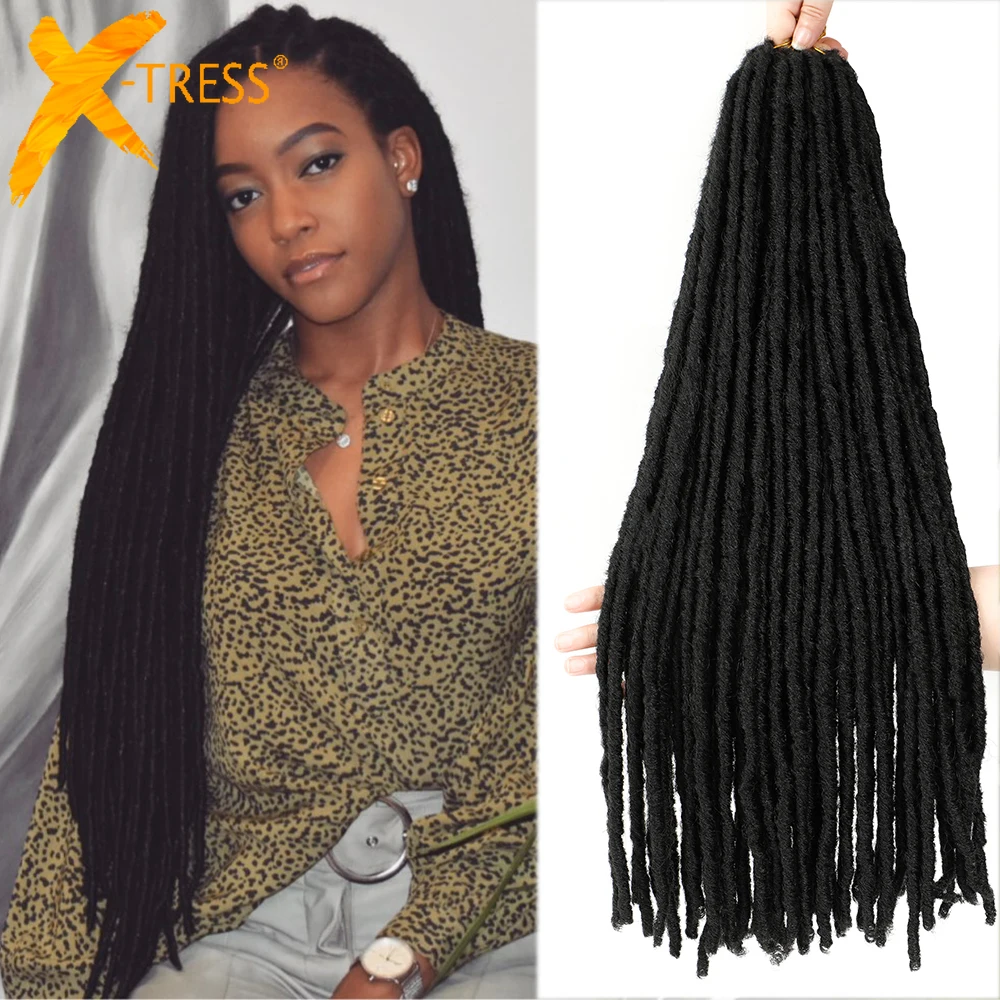 Synthetic-Crochet-Braiding-Hair-Extensions-Dreadlocks-Ombre-Brown ...