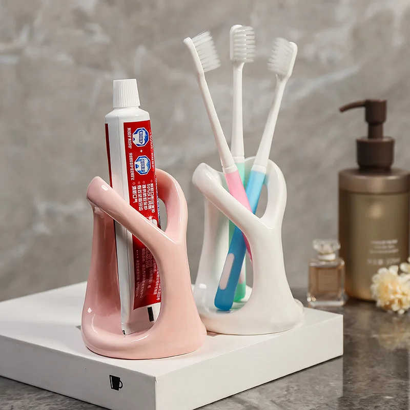 Ceramic-Love-Shaped-Drainage-Rack-Toothpaste-Storage-Tube-Toothbrush ...