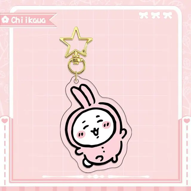 Chiikawa Kawaii Acrylic Key Chain with Golden Star - Chiikawa Plush