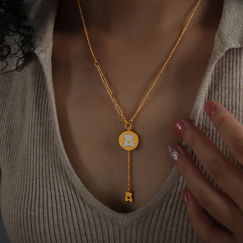 Collane-con-ciondolo-orso-carino-moda-per-le-donne-collana-girocollo ...