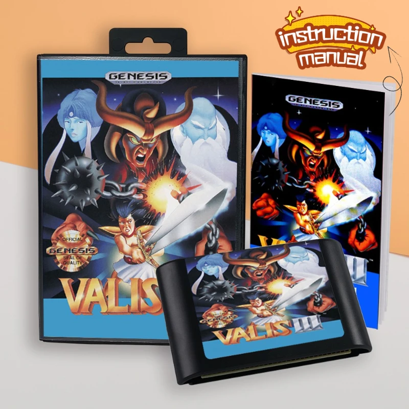 Cartão de Jogo com Caixa Manual, Mugen Senshi, Valis III, US Cover ...