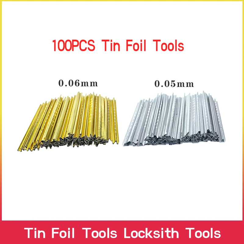 100PCS-Box-0-05MM-0-06MM-Tin-Foil-Tools-Locksmith-Tools-Gold-And-Silver ...