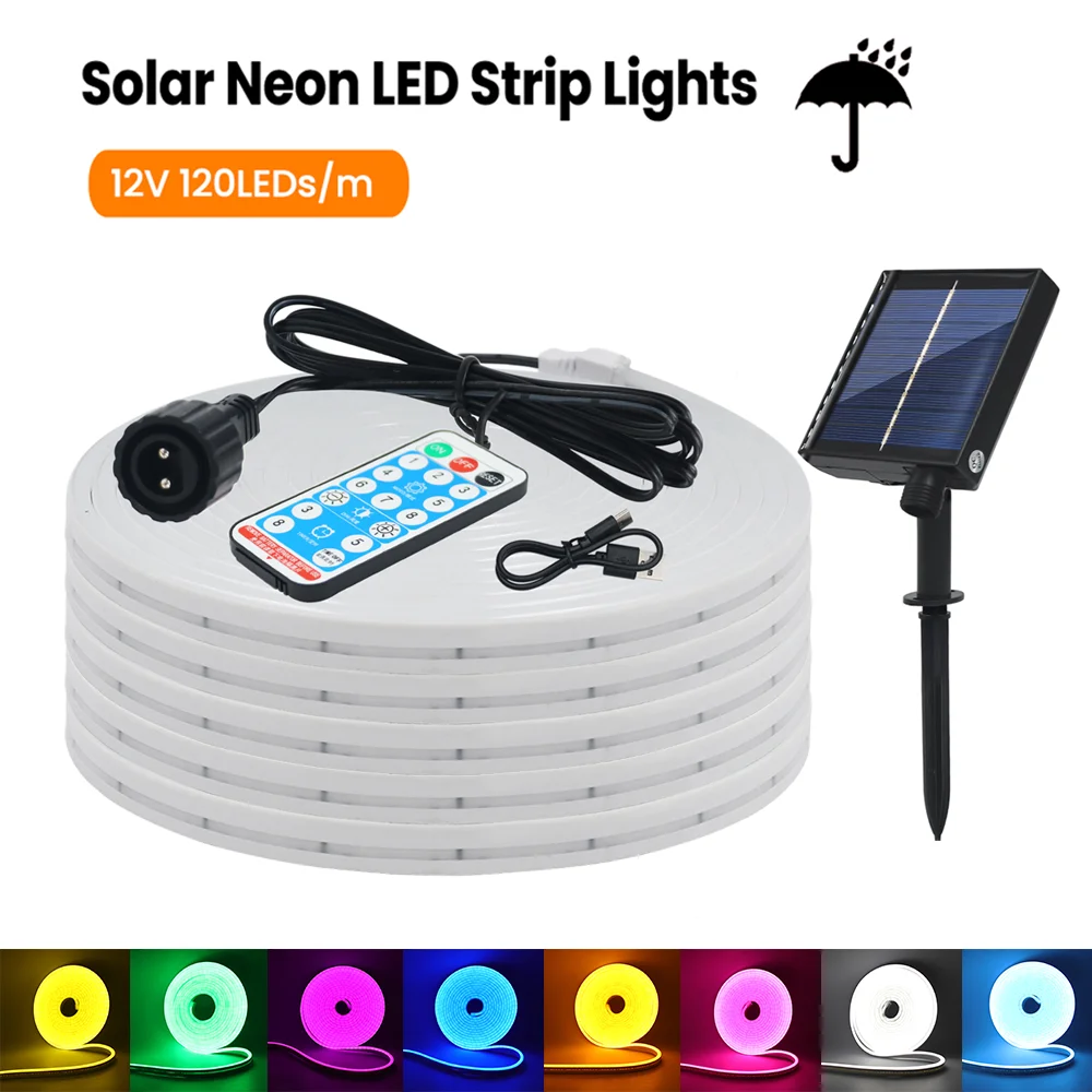 Solar-Powered-Neon-Strip-IP67-Waterproof-DC-12V-120Leds-M-Flexible-LED ...