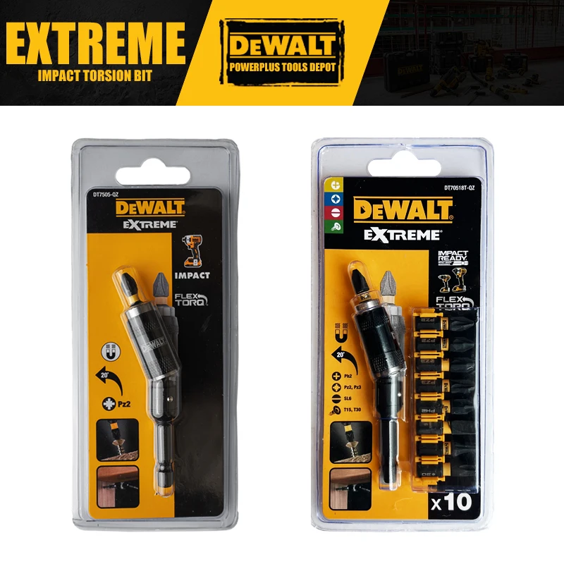 DEWALT-DT70518T-DT7505-Extreme-Impact-Pivoting-Bit-Tip-Holder-inc-PZ2 ...