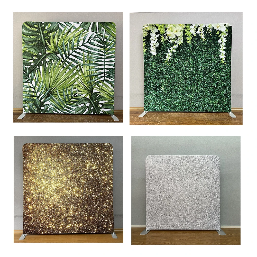 One Stand/Frame with Two Pillow Backdrops Photo Booth Gold and Silver ...