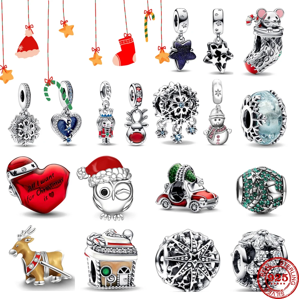 2022New-Winter-Christmas-Snow-Pandoras-charms-Bead-Fit-Pandora-Charm ...