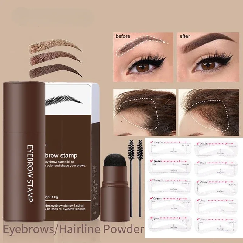 New Eyebrow Enhancers Reusable Head Eyebrow Powder Stencil Makeup ...