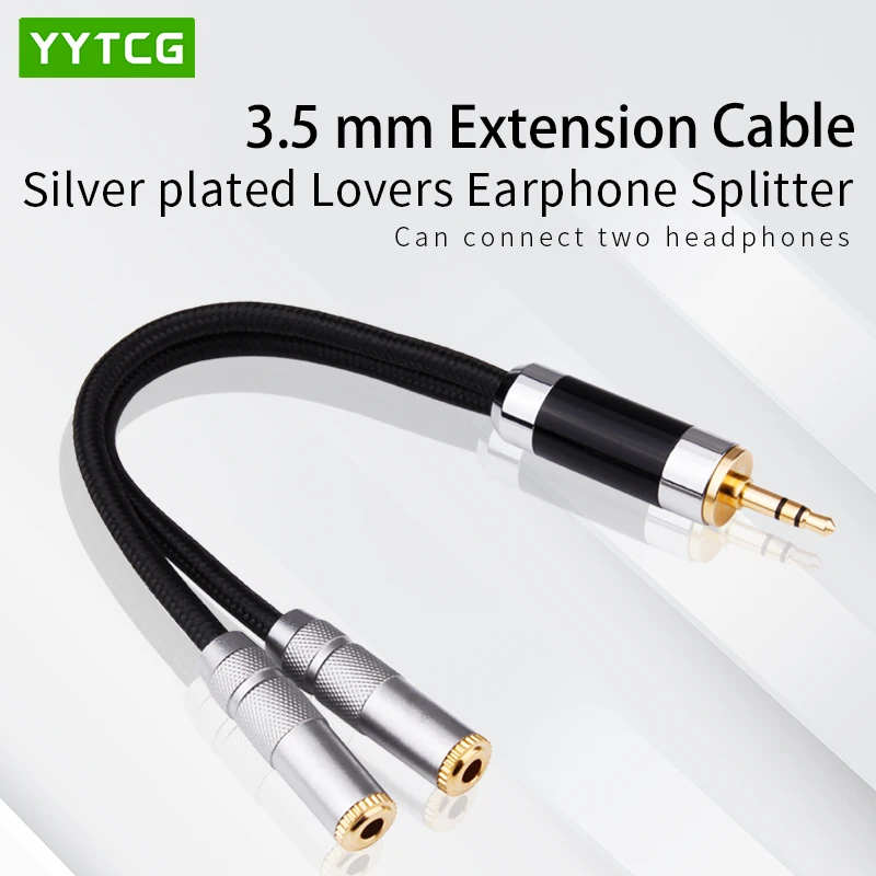 YYTCG-1PCS-3-5mm-1-To-2-Dual-Y-Audio-Headset-Jack-Splitter-Share-Cable ...