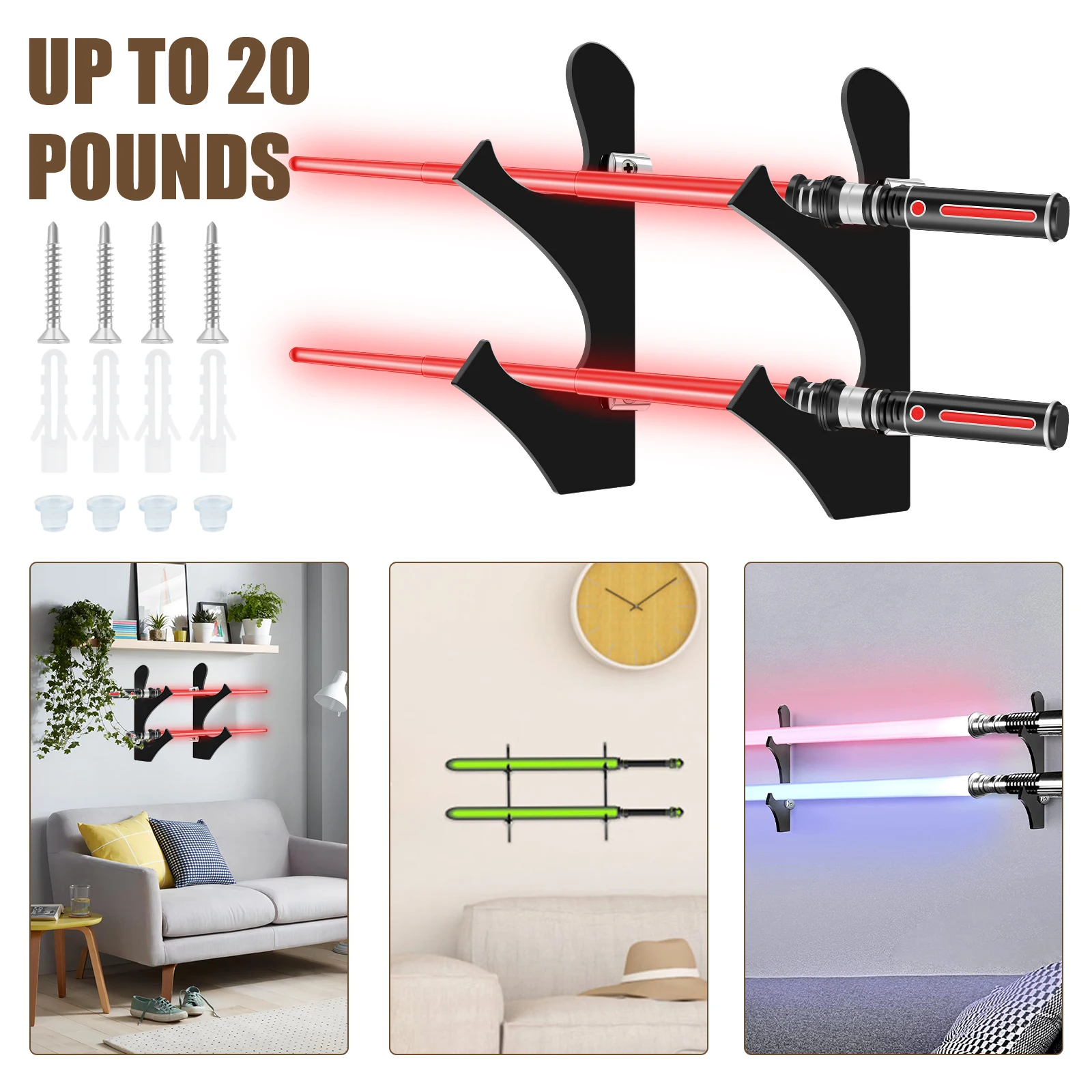 2-4Pcs-Lightsaber-Display-Stand-Wall-Mount-Acrylic-Sword-Holder-Home ...