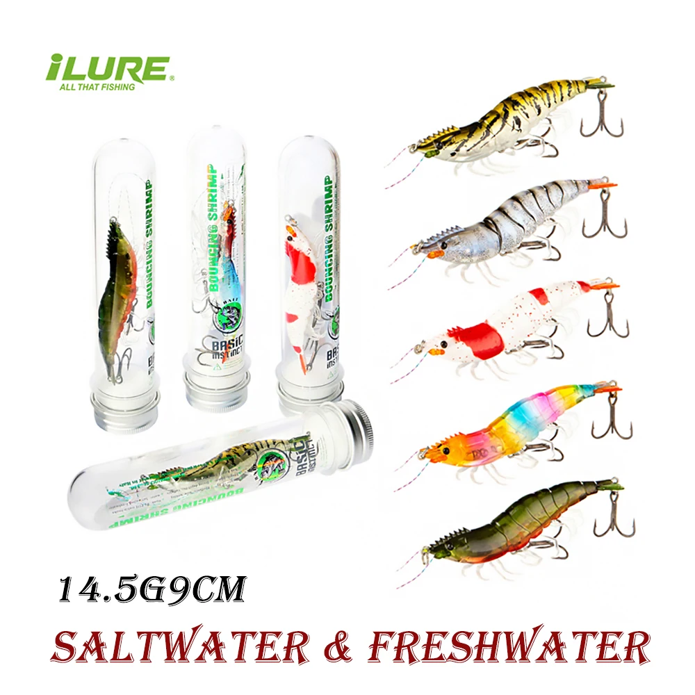 ILURE-Double-Three-Hooks-Shrimp-Baits-Luminous-Squid-Lure-Bottled ...