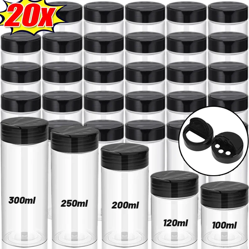 20-1PC-Transparent-Seasoning-Jars-Salt-Pepper-Shaker-Bottles-Spice ...