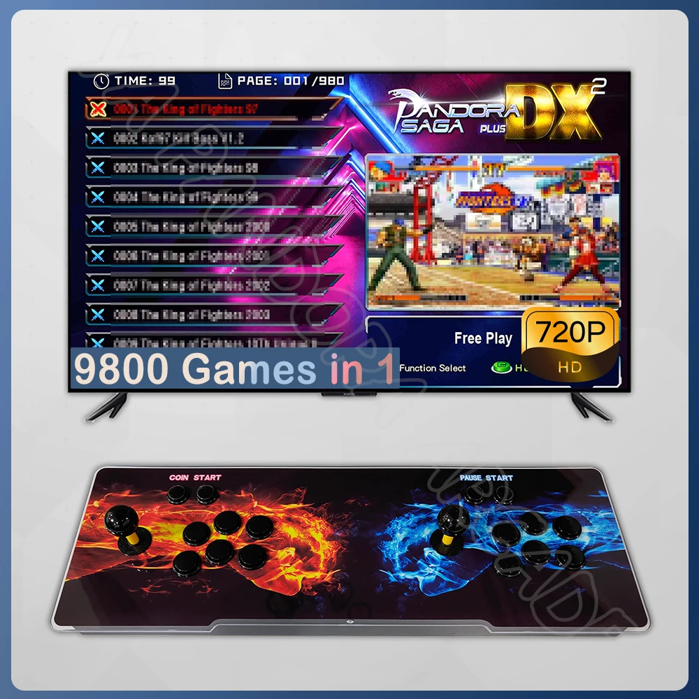 9800-in-1-For-Pandora-Saga-DX-Box-Game-Arcade-Console-Support-720P-HD ...