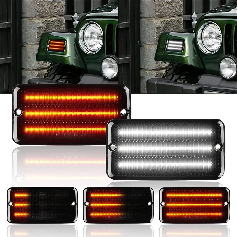 2Pcs-set-Car-LED-Front-Turn-Signal-Light-White-Running-Light ...