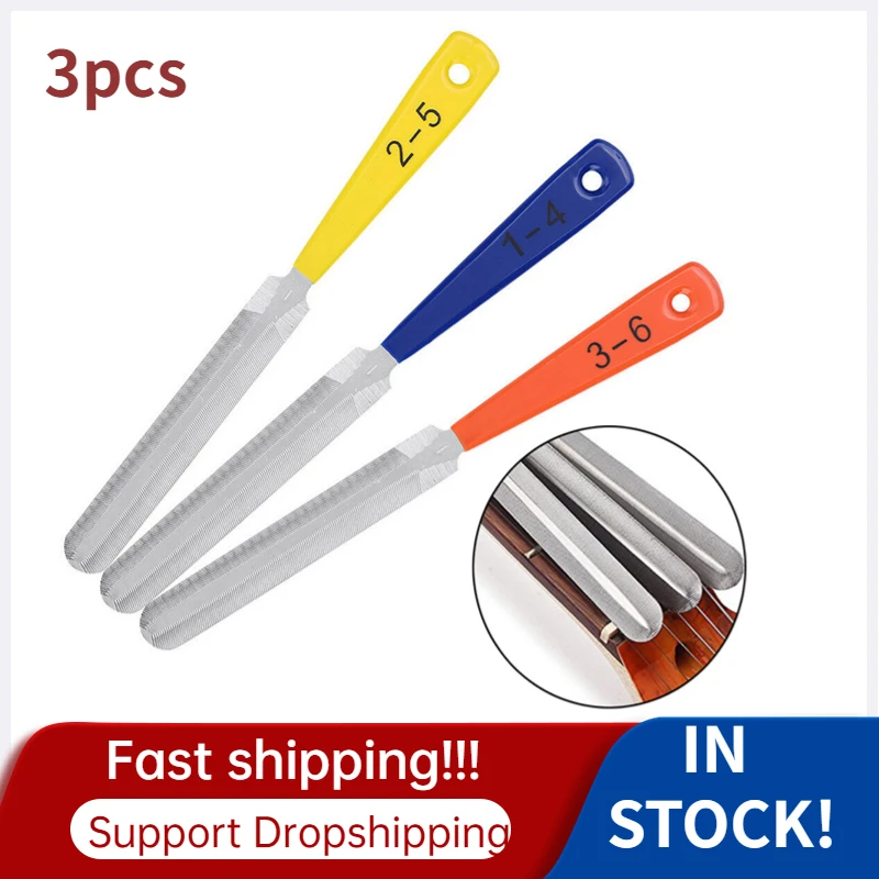 3pc Portable Guitar Nut Files Fret Crowning Slot Filing Guitars Repair ...