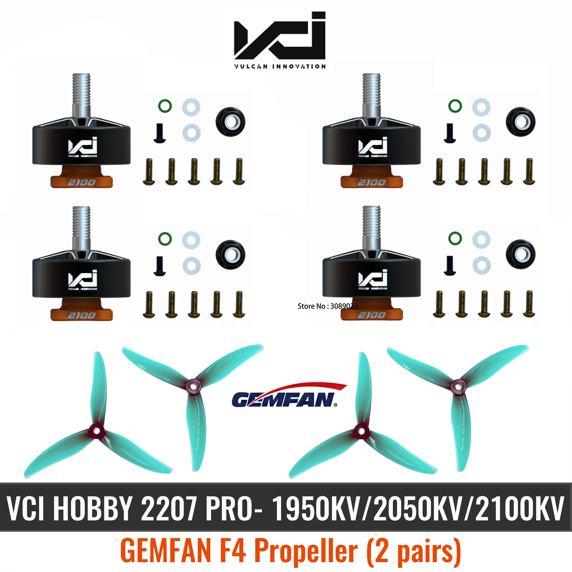 VCI HOBBY 2207 PRO 1950KV 2050KV 2100KV 6S FPV Brushless Motor GEMFAN ...
