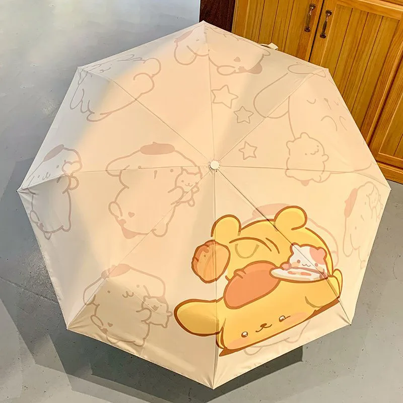 Kawaii-Sanrio-Anime-Umbrella-Cute-Pompompurin-Cartoon-UV-Resistant-Sun ...
