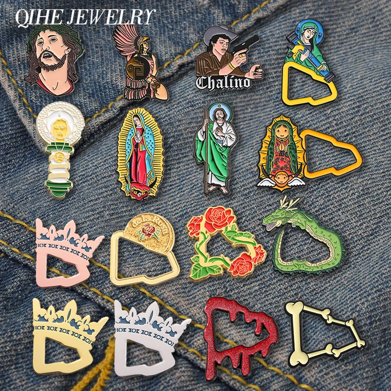 Retro-Mexican-Metal-Stylish-Enamel-Pins-Hat-Pin-Vintage-Clothing-Badge ...