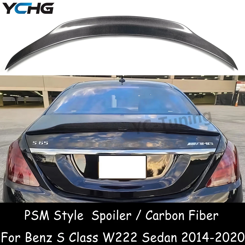 W222-PSM-Style-Carbon-Fiber-Rear-Trunk-Spoiler-For-Mercedes-Benz-S ...