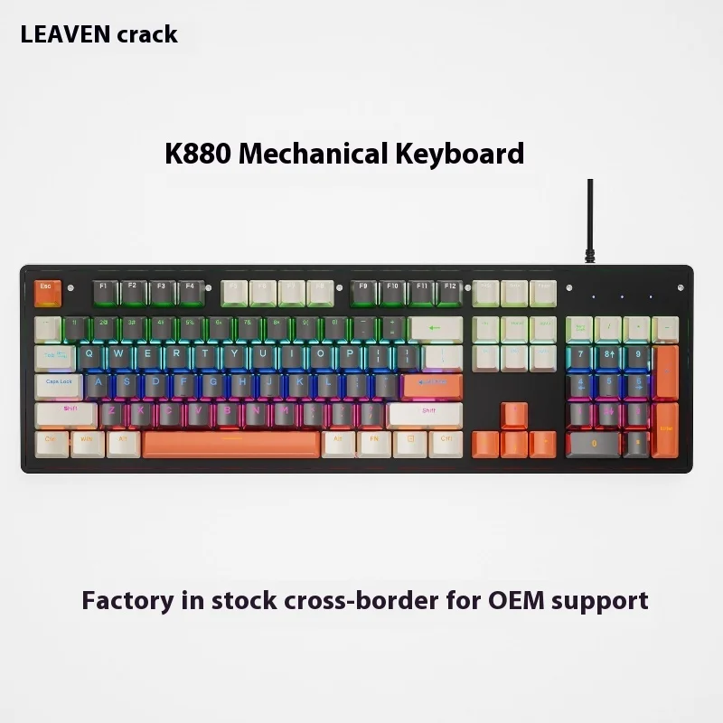 Leaven-K880-Wired-Esports-Mechanical-Keyboard-Office-Desktop-Laptop-Hot-Swappable-104-Keys ...