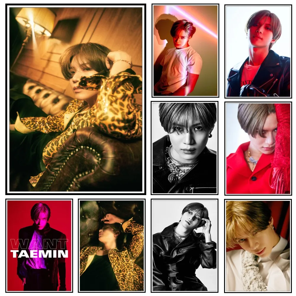 KPOP SHINee Taemin Poster White Paper Art Painting Wall Art Singer Album Photo Wall Stickers ...