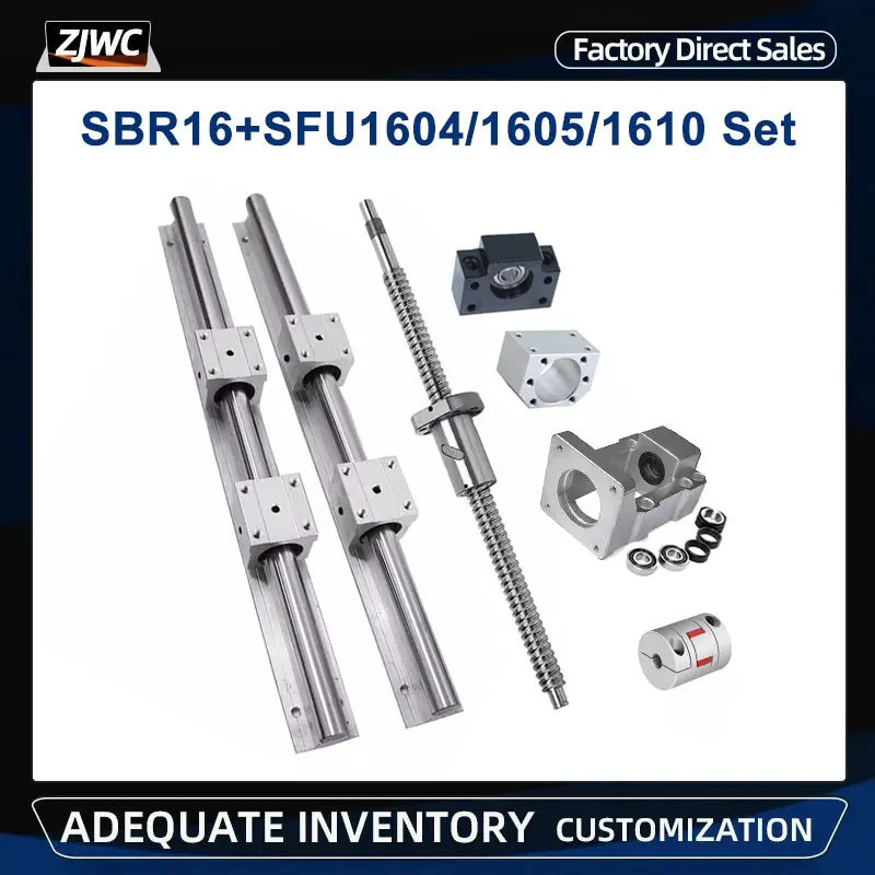 Customization-SBR16-100-1100mm-Linear-Guide-RM1604-SFU1605-1610 ...