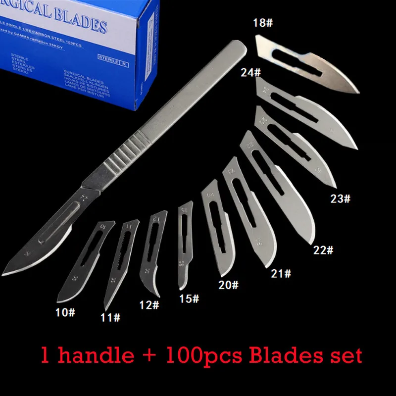 100pcs-Dental-Medical-Instruments-Surgical-Blades-10-25-Scapel-Blade ...