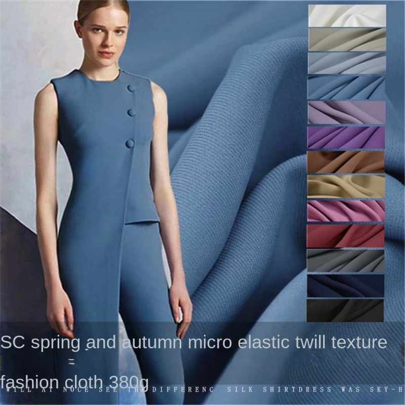 Twill Stretch Fabric Spring Autumn Thickened Suit for Dress Polyester ...