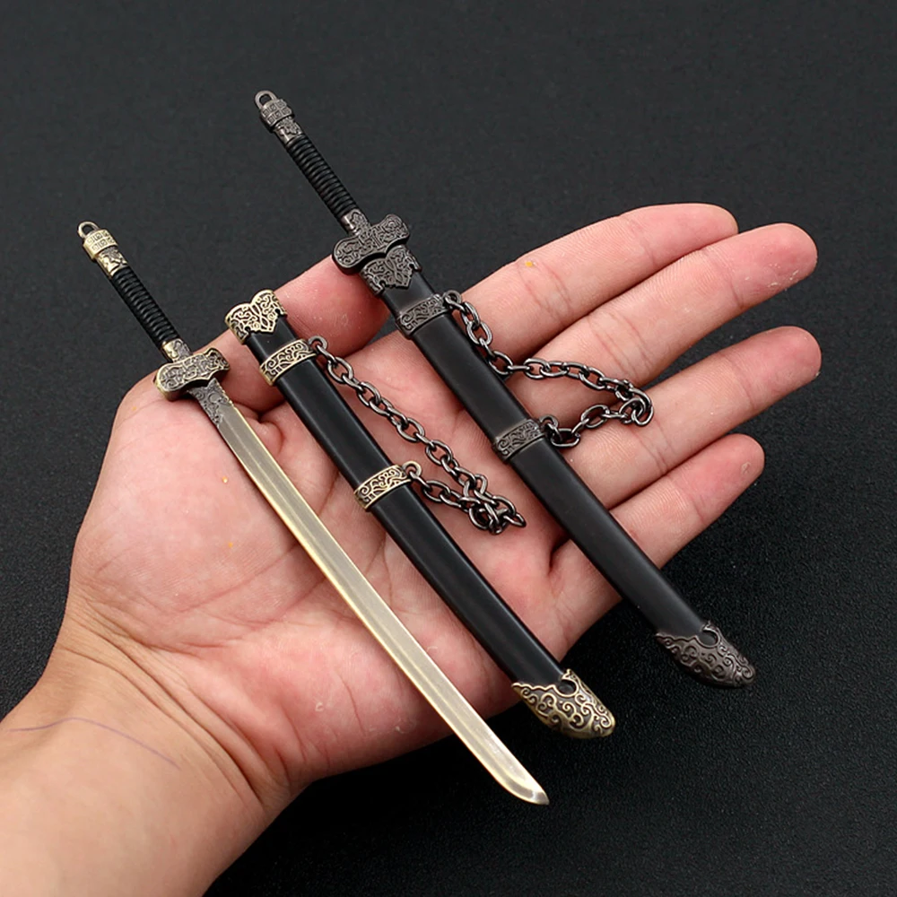 16CM-1-6-scale-soldier-black-gold-ancient-sword-Metal-weapon-17cm-anime ...