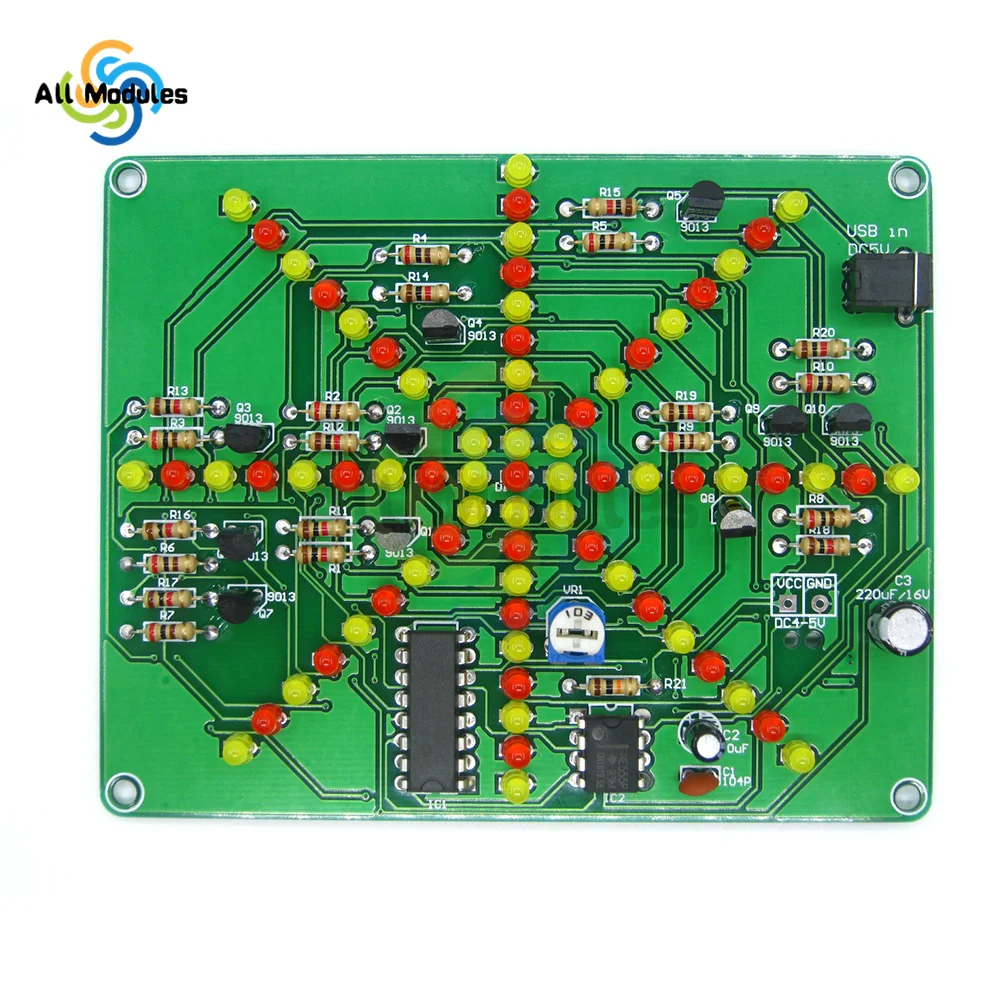 Elektronische-diy-kit-flitslichtkits-73-leds-rood-geel-dual-color ...