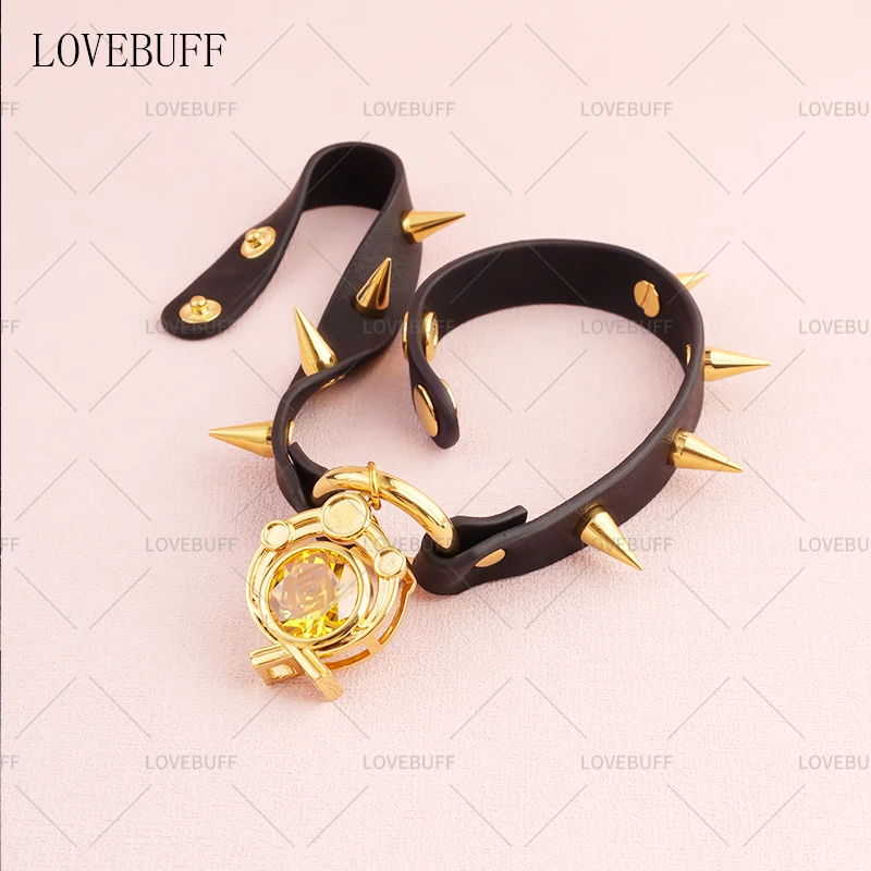 Game-Game-Impact-Quality-Inazuma-Arataki-Itto-Lambskin-Rivet-Choker-Crystal-Rock-Eye-of-God ...