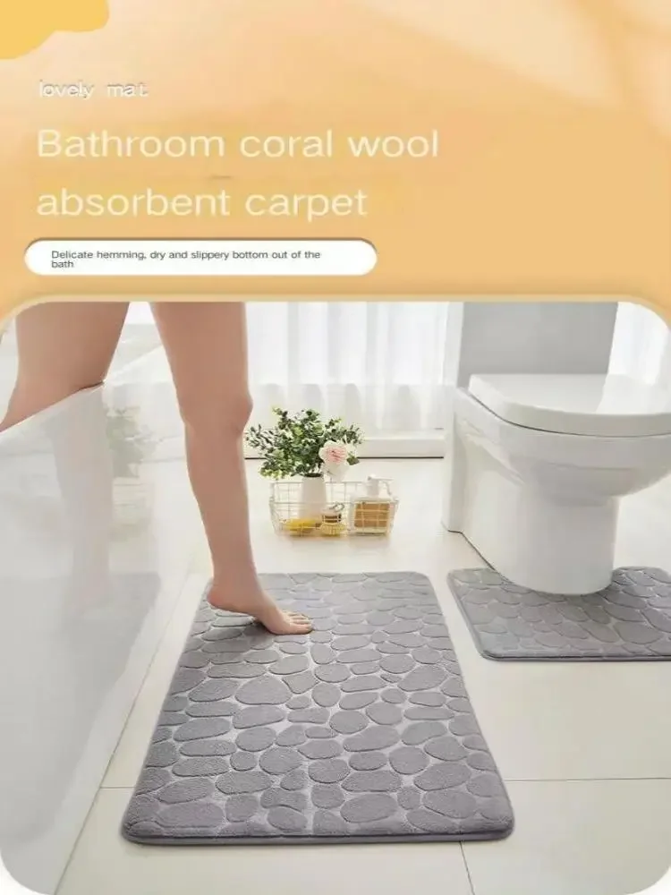 3D-Non-Slip-Bathroom-Mat-Cobblestone-Embossed-Bath-Mats-Absorbent ...