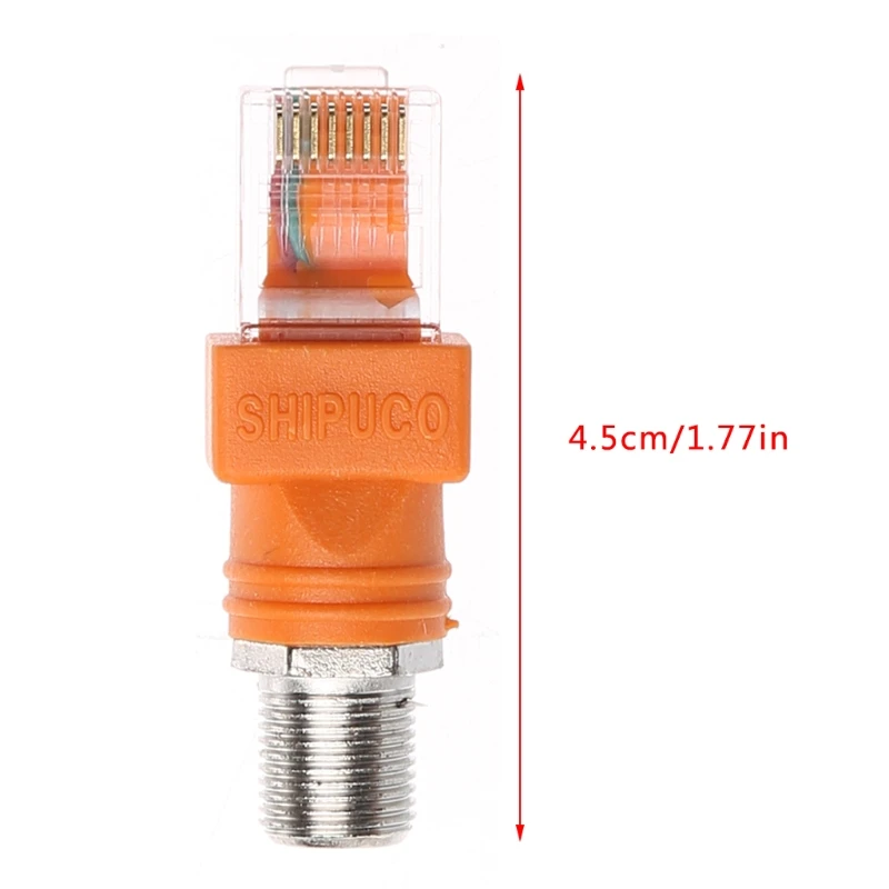 F-Female-to-RJ45-Male-Coaxial-Hollow-Coupler-Adapter-RJ45-to-RF ...
