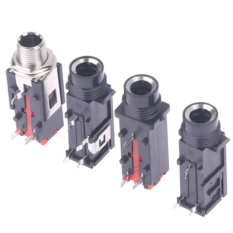 2PCS-6-35mm-Audio-Jack-3Pin-Stereo-Audio-Socket-Microphone-Welding-Line ...