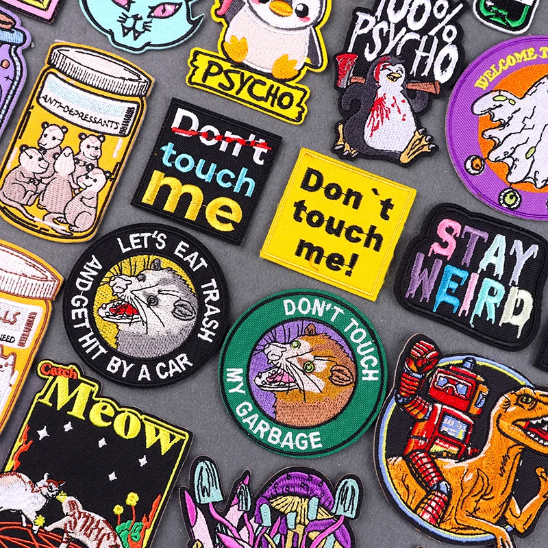 Don-t-Touch-Me-Embroidered-Patch-DIY-Iron-On-Patches-For-Clothing ...