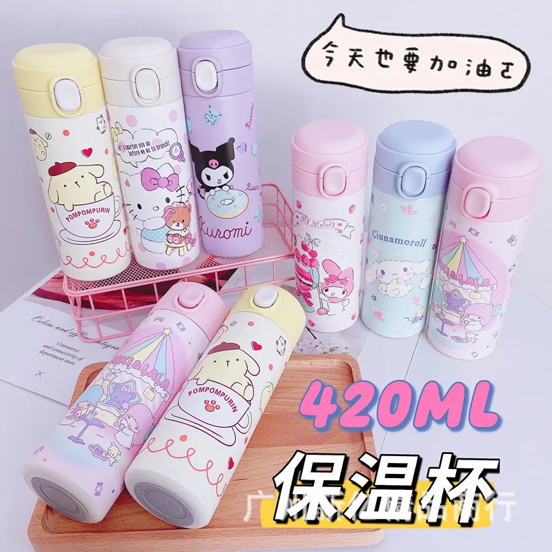 420ML Portable Kawaii Sanrio Kulomi Thermal Cup Cute Cartoon Cinnamoroll My Melody Doll 304 ...