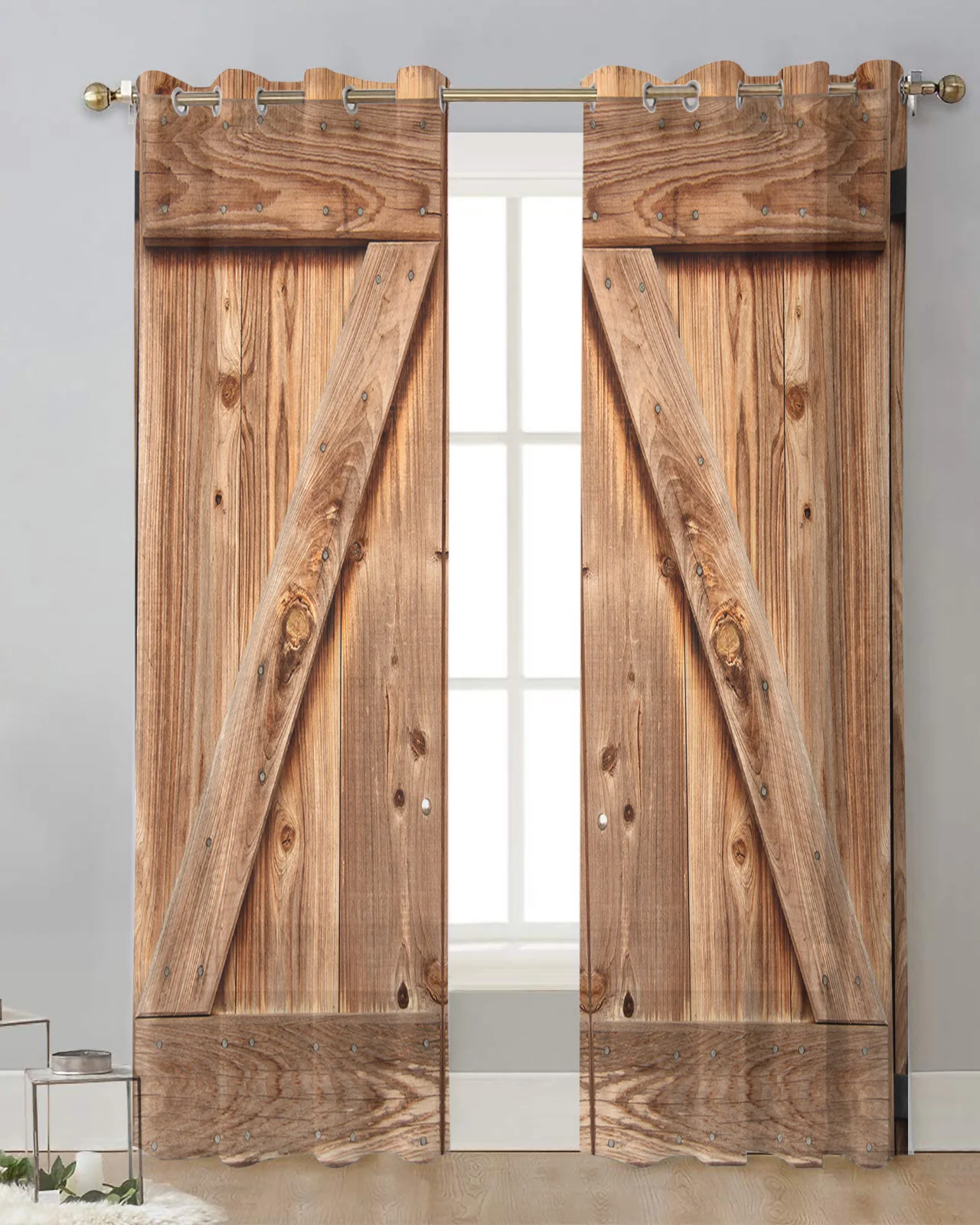 Cortina-de-tul-para-puerta-de-madera-tabl-n-bronceado-u-as-de-grano-de ...