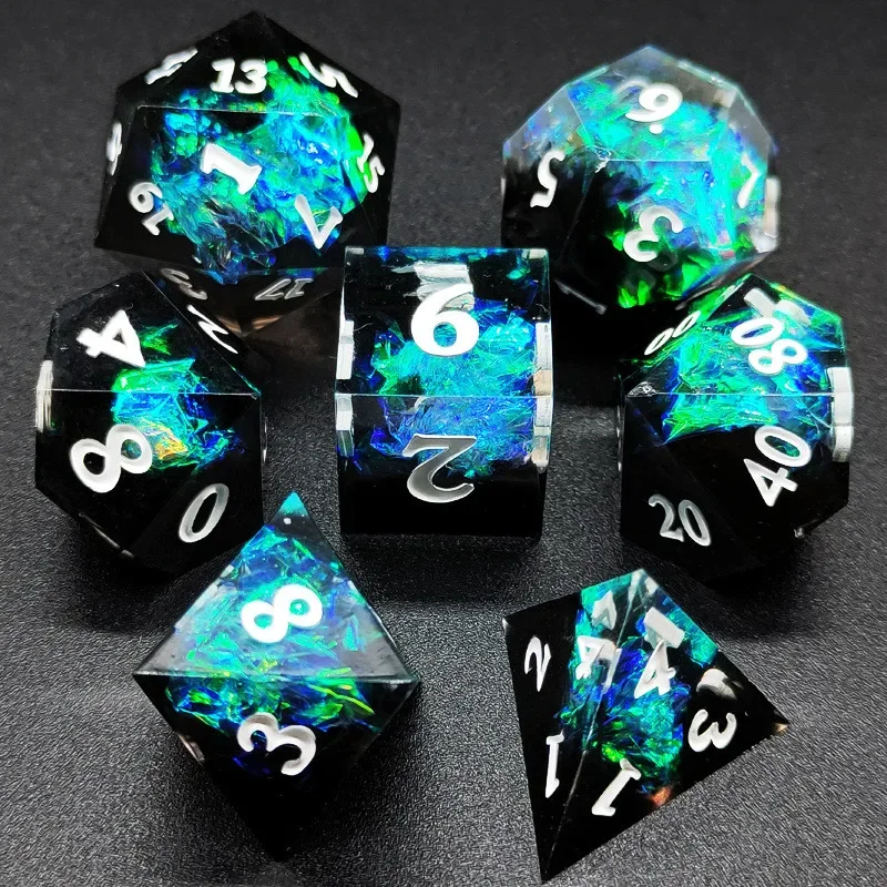 New-Upscale-Resin-Transparent-Sharp-Corner-Dice-Set-D4-D6-D8-D10-D-D12 ...
